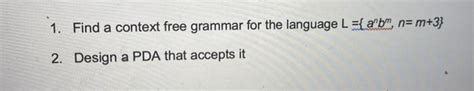 Solved Find A Context Free Grammar For The Language Chegg