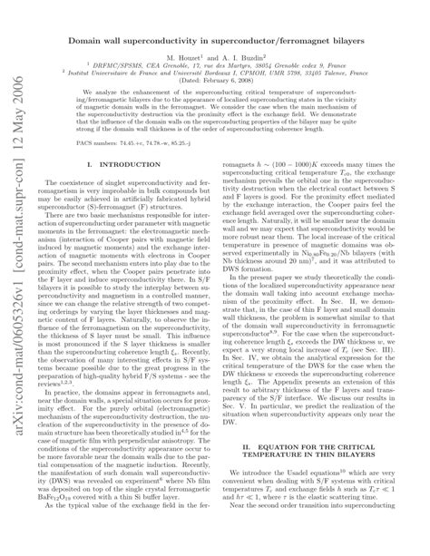 Pdf Domain Wall Superconductivity In Superconductorferromagnet Bilayers