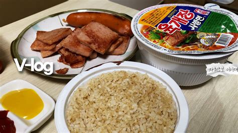 브이로그 자취생은 자취정식을 먹어 싸이버거 자취정식 김치우동 멘치카츠 초간단 닭볶음탕 Youtube