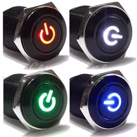 Botão Liga Desliga 12v Led Aço Inox Na Cor Preto Rosca 16mm R 19 50 em Mercado Livre