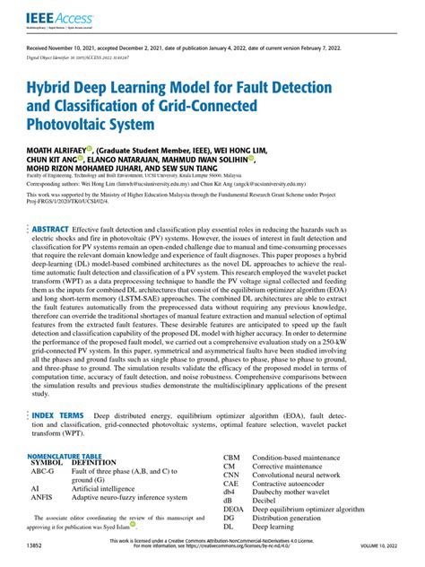 Hybrid Deep Learning Model For Fault Detection And Classification Of Grid Connected Photovoltaic