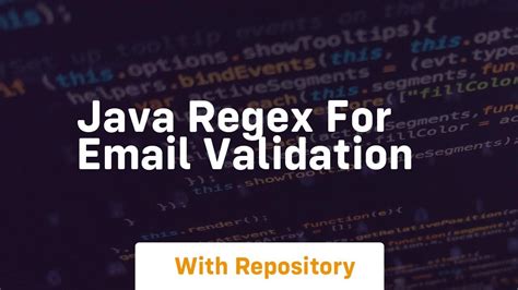 Java Regex For Email Validation Youtube