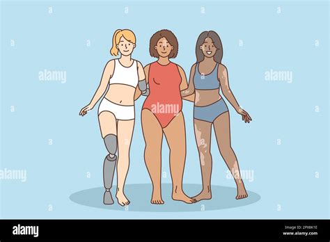 Diverse Multiracial Women Stand Together Show Unity And Strength