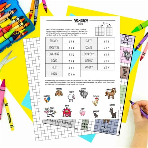 Multiplication Arrays Distributive Property Project Based Learning Math Activity The Owl Teacher