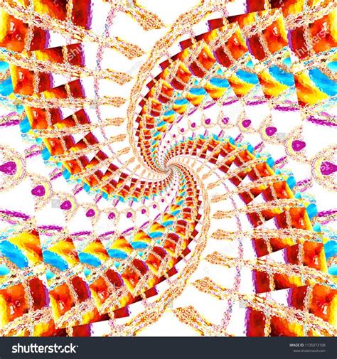 Colorful Perspective Rotating Pattern For Textile Ceramic Tiles And