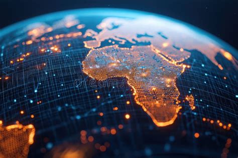 Global Network Digital World Map Interconnectedness Technology Data Connectivity Fut Stock