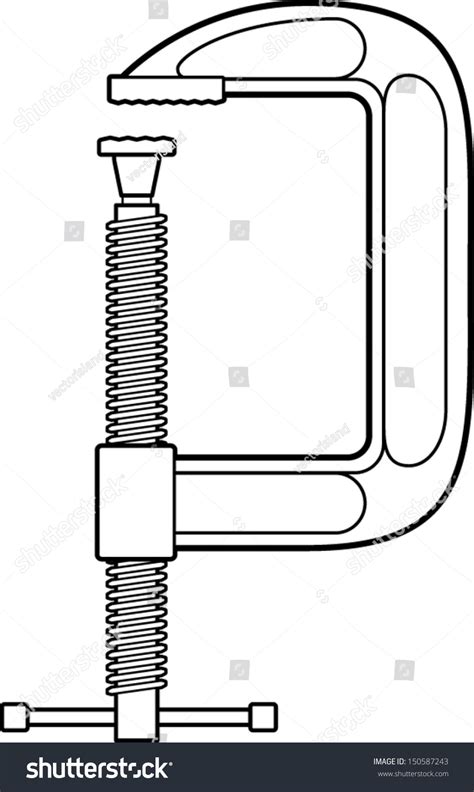 C Clamp Line Art Stock Vector Royalty Free 150587243 Shutterstock
