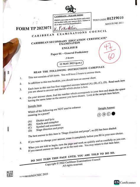 Corrected Csec English B Mayjune P1 2023 Pdf Corrected Csec English B Mayjune P1 2023 Pdf