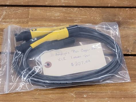 Analysis Plus Copper Oval Xlr Pair 1 Meter Blackyellow Reverb