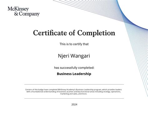 Njeri Wangari On Linkedin Businessleadership Mckinseyacademy