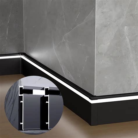 Jarbih 10 Packs 1m33ft Aluminum Skirting Baseboards 78x12mm Led