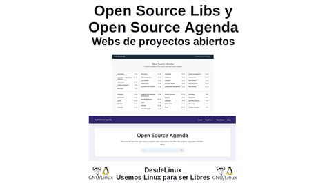 open source libs y open source agenda webs de proyectos abiertos