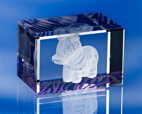 Bevelled Rectangular Glass Block 3d Crystal Art