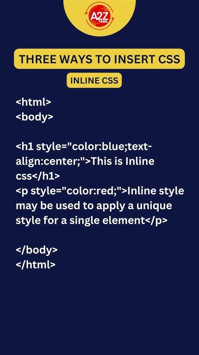 three ways to insert css csstutorial trendingshorts trending