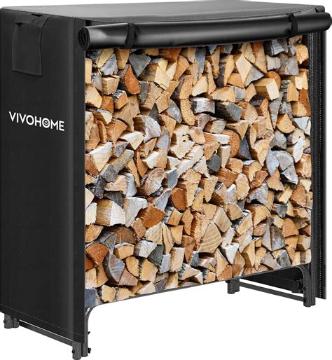 Vivohome 3 Ft Heavy Duty Firewood Rack Outdoor With Cover