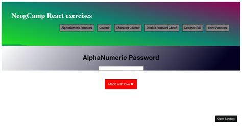 React Exercise Codesandbox