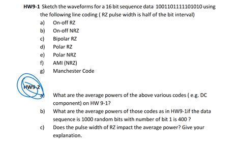 solved hw9 1 sketch the waveforms for a 16 bit sequence data