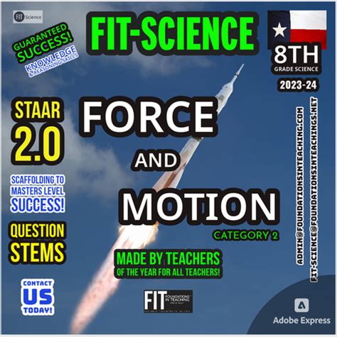 8th Grade Science All Teks Cat 2 Force And Motion Question Stems Fit