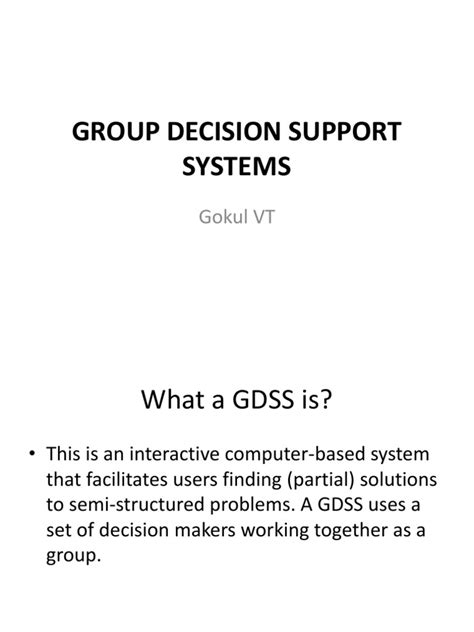 Group Decision Support Systems Pdf Decision Support System Decision Making