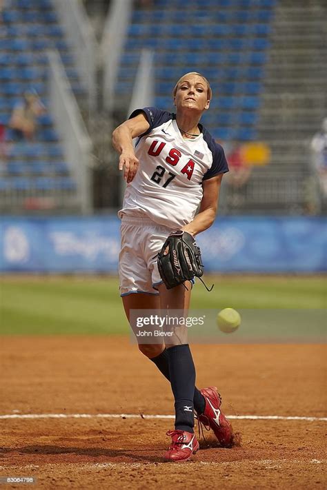 Usa Jennie Finch In Action Pitching Vs China During Womens News
