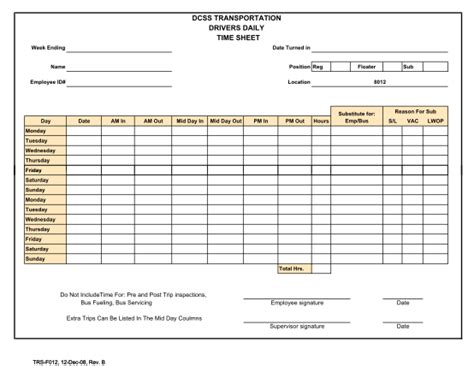 Daily Time Sheet
