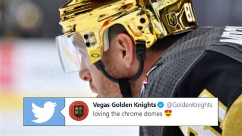 The Vegas Golden Knights Dropped Some Gorgeous Gold Chrome Helmets On