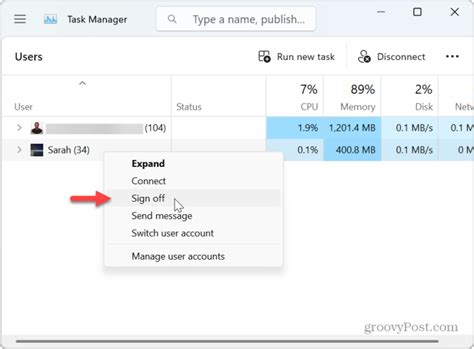 how to log off other users on windows 11