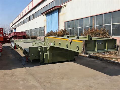 4 Axle Army Green Lowbed Semi Trailer Zonhan Trailers
