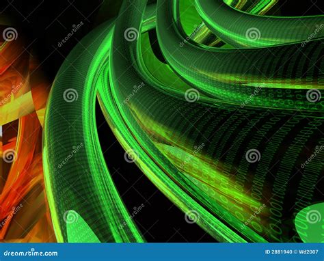 Green Binary Cables Stock Illustration Illustration Of Neon 2881940