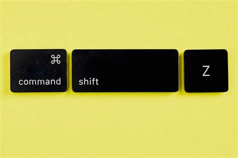 Premium Photo The Command Key Shift Key And Z Key Are Removed From A