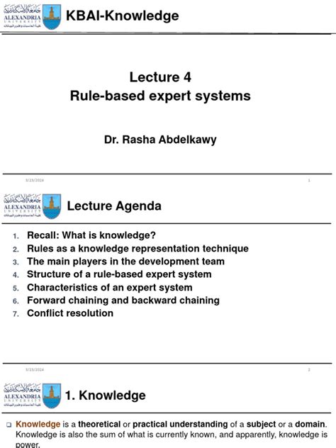 lec3 rule based expert knowledge basesystems pdf knowledge