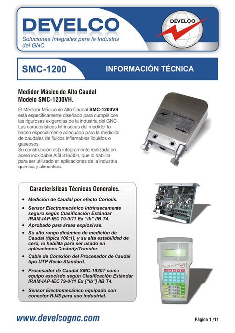 Pdf Smc 1200 InformaciÓn TÉcnica Pdf Medidordecaudal Pdf · Para