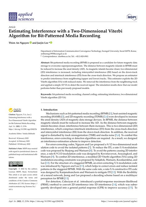 Pdf Estimating Interference With A Two Dimensional Viterbi Algorithm