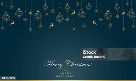 눈송이로 만든 크리스마스 공과 어두운 녹색 배경에 친애하는 인사말 카드 새해를 보내게 됩니다 벡터 일러스트레이션 0명에 대한 스톡 벡터 아트 및 기타 이미지 Istock