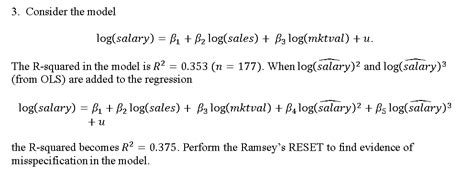 Consider The Model Logsalary Beta1 Beta2