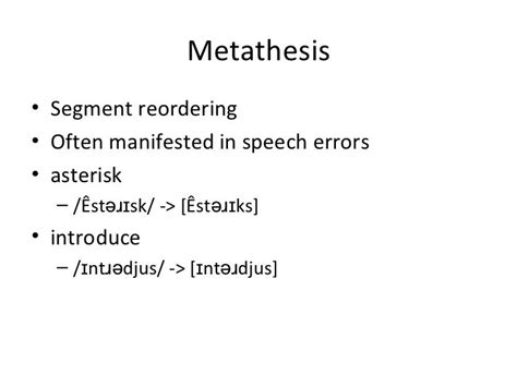 Metathesis Linguistics Metathesis In Language