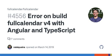 error on build fullcalendar v4 with angular and typescript · issue
