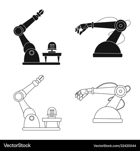 Robot And Factory Icon Set Royalty Free Vector Image