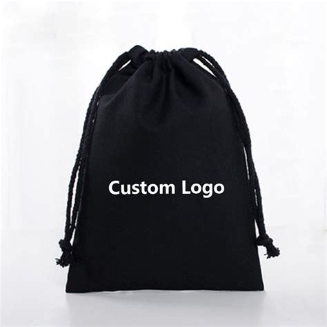 Black Dust Bags Black Cotton Drawstring Jewelry Pouch Etsy