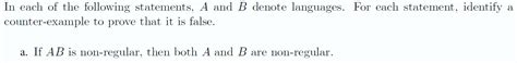 Solved In Each Of The Following Statements A And B Denote