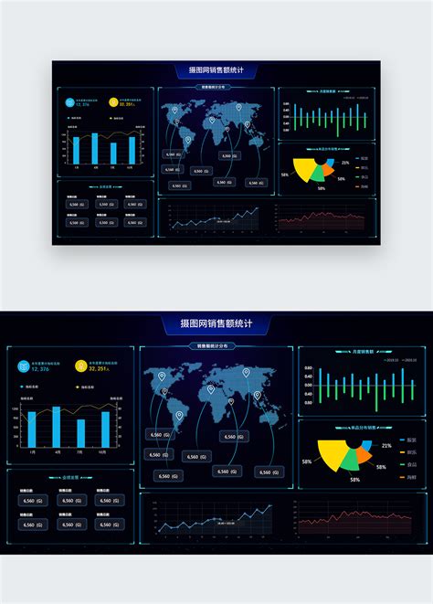Ui 디자인 판매 정보 통계 웹 시각화 대형 화면 이미지 사진 401877289 무료 다운로드