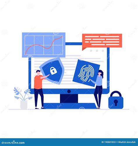 Cyber Security Vector Illustration Concept With Characters Data Security Protected Access