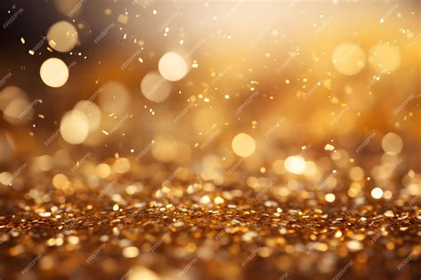 생성된 Ai를 축하하는 생일을 위한 사진 황금 반짝이 배경 프리미엄 사진