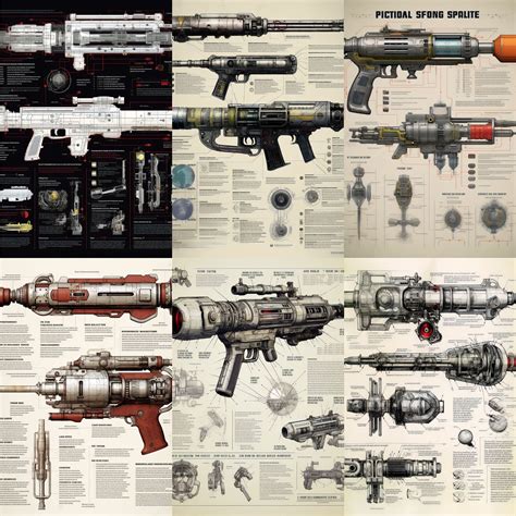 20 Weapon Blueprints Scifi Ephemera Pack Scifi Gaming Prop Junk Journal Crafting Cosplay