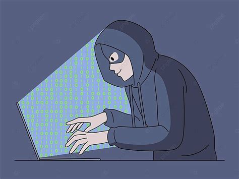 Hacker Stealing Information From Computer Vector Server Fraud Vector