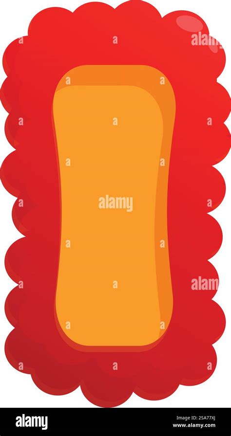 Orange Rectangle Candy With Rounded Edges And A Red Border Featuring A Wavy Design Delicious