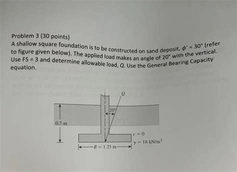 Solved Problem 3 30 ﻿points A Shallow Square Foundation Is