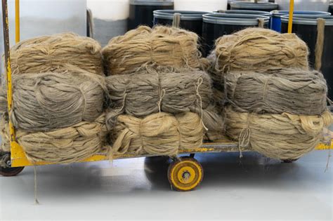 Large Bales With Flax Fibers For Processing Flax Processing Plant