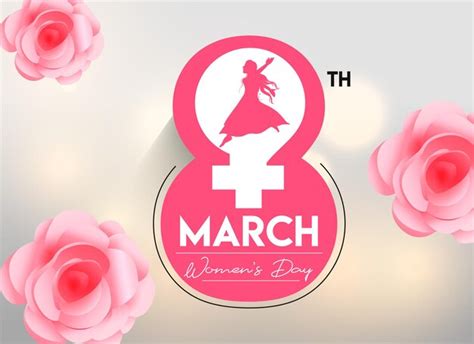 여성의 날 인사말 카드 디자인 프리미엄 벡터