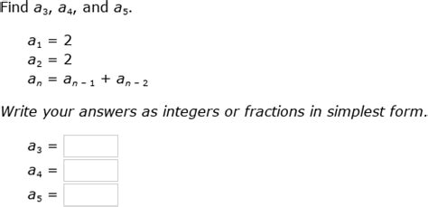 IXL Evaluate Recursive Formulas For Sequences Algebra 1 Practice